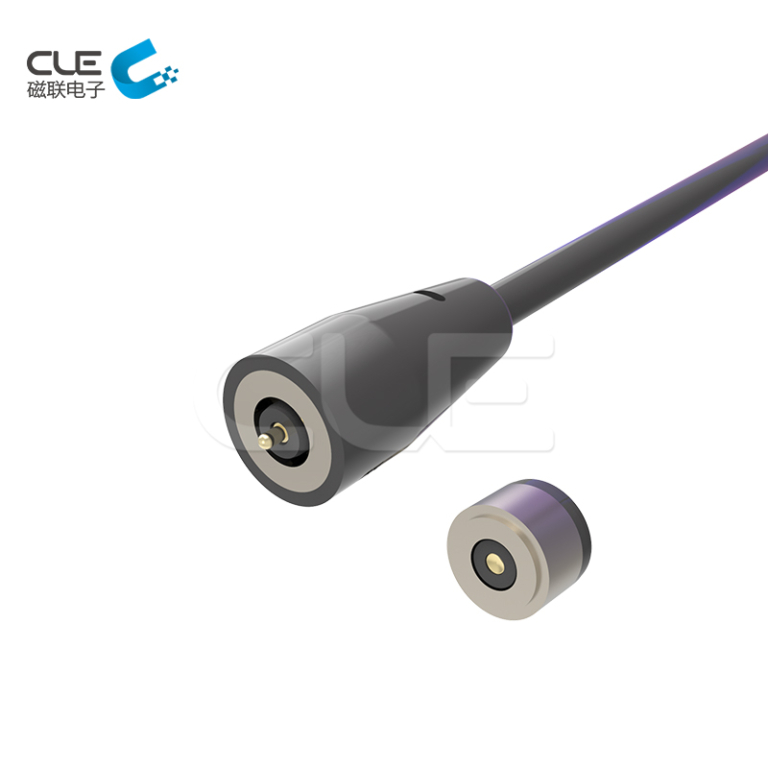 Custom dc magnetic power cable connector for medical equipment