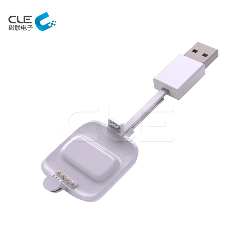 Fast magnetic usb 4 pin pogo charger connector for tracking device