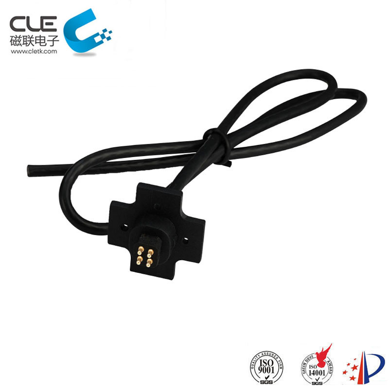 Powerful magnetic usb pogo 4 pin connector with gold plated