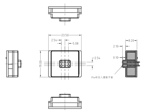 6 Pin electrical connector magnetic power cable connector